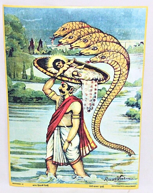 MYTHOLOGIE INDIENNE DIEU hindou Raja Ravi Varma réimpression de Vasudev avec ... EUR 48,58 ...