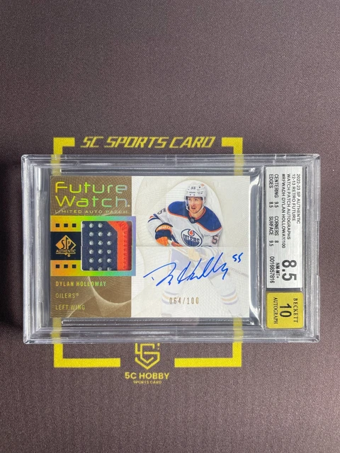 22-23 UD SP Authentic Future Watch Auto Patch/100 Dylan Holloway BGS 8. ...