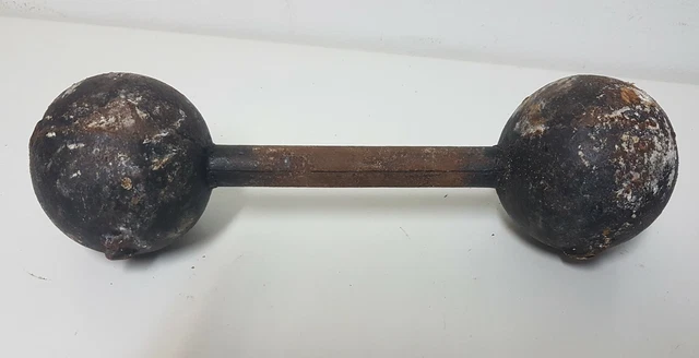 ANCIEN HALTÈRE - poids- ancien en fer EUR 24,99 - PicClick FR