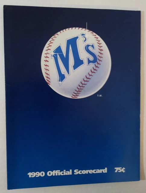 1990 SEATTLE MARINERS Official Scorecard Program vs Boston Red Sox..non ...
