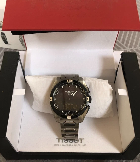 TISSOT T-TOUCH SOLAR Expert Titanium Mens Watch with box, card, booklet ...