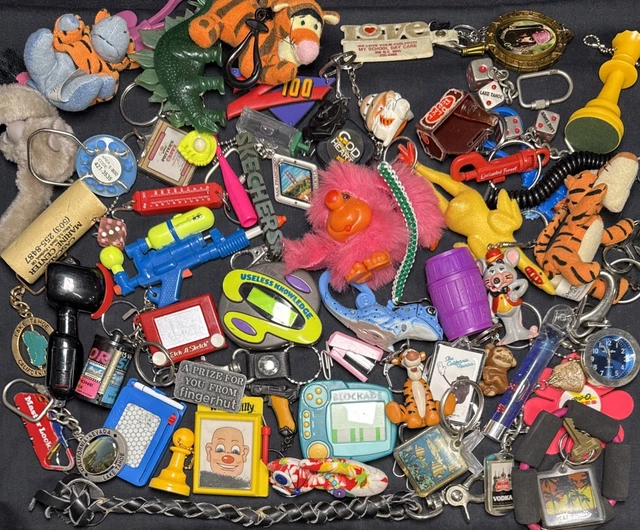LOT VINTAGE KEYCHAINS 80s 90s Y2K Unique Collectable Rare Electronic ...