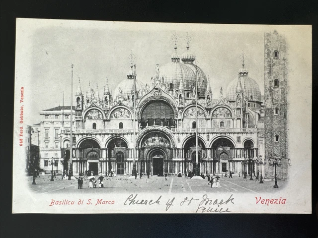 ANTIQUE VICTORIAN POSTCARD Showing The Basilica Di San Marco, Venice £4 ...