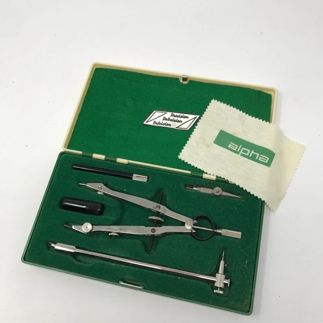 VINTAGE ALPHA PRECISION Compass Instruments Technical Drawings Tools ...