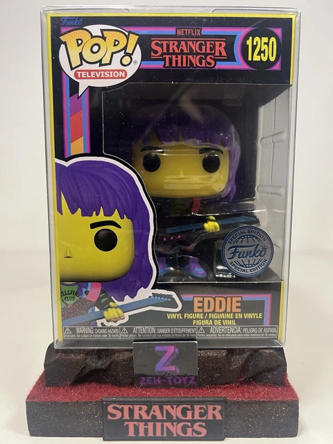 FUNKO POP! TELEVISION TV Stranger Things Eddie With Guitar #1250 Black ...