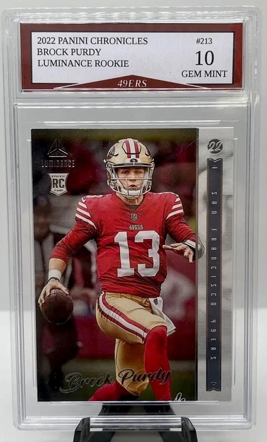 2022 PANINI CHRONICLES Brock Purdy 49ers Luminance Rookie Card Gem Mint ...