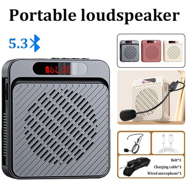 MINI VOICE AMPLIFIER with Wired Microphone Portable Megaphone Speaker ...