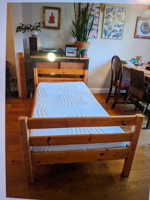 SINGLE SLATTED WOODEN Bed with Foam Mattress £21.45 - PicClick UK
