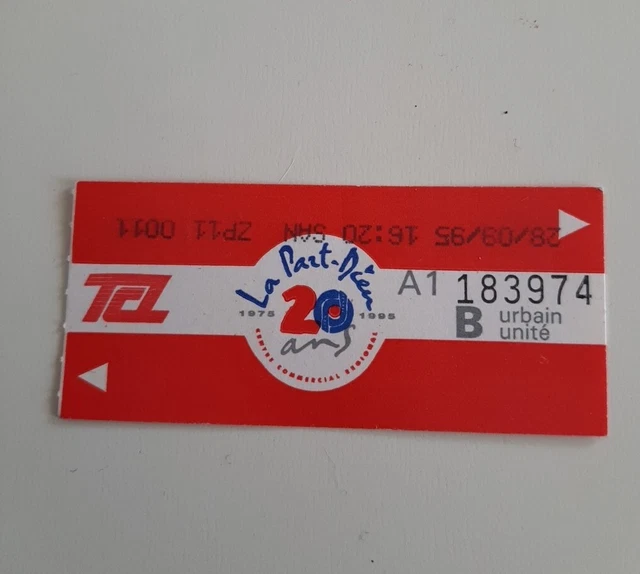 TICKET BUS METRO TCL Lyon 20 Ans La Part Dieu 1975-1995 Collector EUR 1 ... TICKET BUS METRO TCL Lyon 20 Ans La Part Dieu 1975-1995 Collector EUR 1 ...