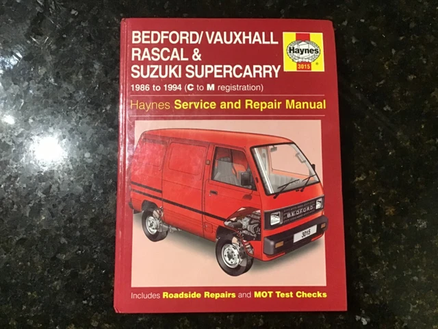 BEDFORD RASCAL & SUZUKI SUPERCARRY 1986 to 1994 SERVICE REPAIR MANUAL ...