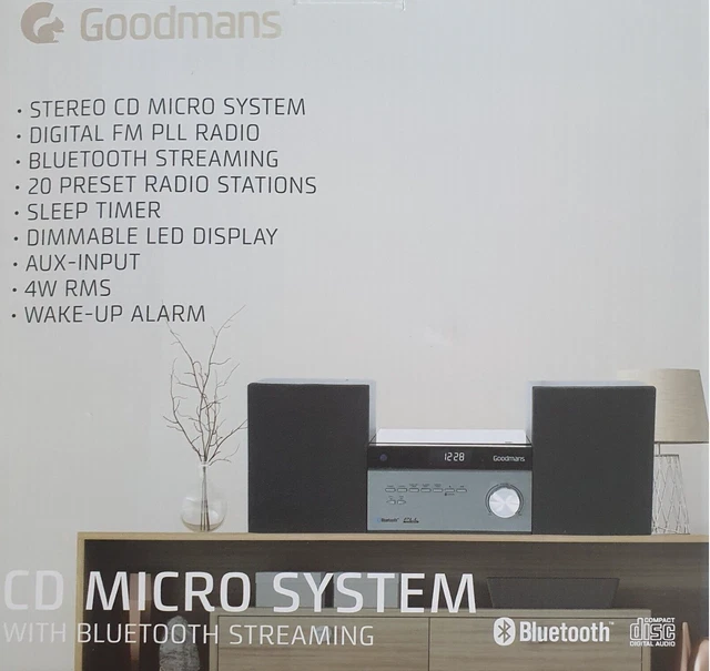 GOODMANS STEREO CD Micro System with Digital FM Radio & Bluetooth ...