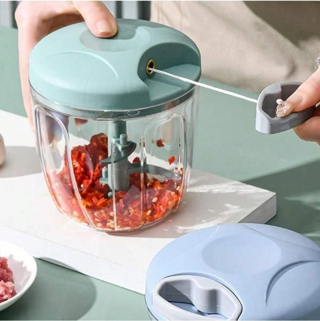 PULL CORD PULLING Food Chopper Manual Vegetable Slicer Hand Blender UK ...