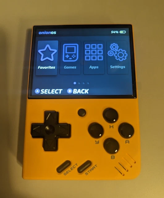 YELLOW MIYOO MINI v4 with Onion OS installed, 128GB Samsung microSD ...