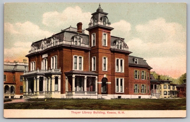THAYER LIBRARY BUILDING Keene New Hampshire NH Mansion Vintage UNP ...