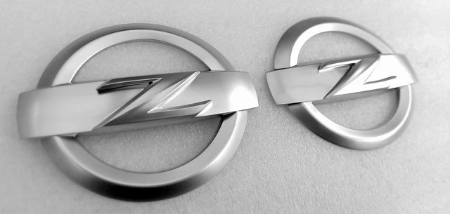 2X 370Z FRONT + REAR SATIN SILVER Z LOGO BADGE EMBLEM FOR 370Z 370 Z ...