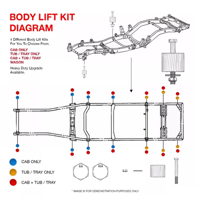 1& BODY LIFT Kit for Nissan Frontier Navara D40 2005-2015 Crew Cab ...