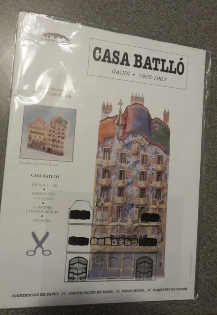 CASA BATLLO GAUDI Paper Model scale 1:120, 110 pieces £5.81 - PicClick UK