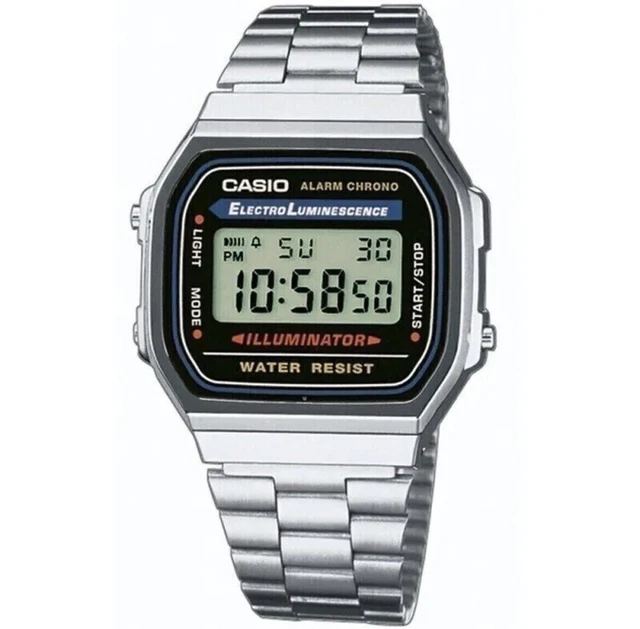 NEW CASIO RETRO Classic Unisex Digital Steel Bracelet Watch A168WA-1YES Silver , £10.69 ...