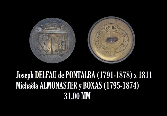 BOUTON DE LIVREE - DELFAU de PONTALBA x 1811 ALMONASTER y BOXAS - 31 MM ...