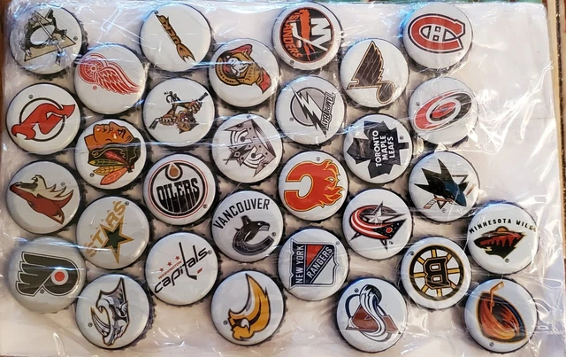 CAPSULES CANADIENNES SÉRIE Complète de 30 Capsules NHL Teams Logos 2010 ...