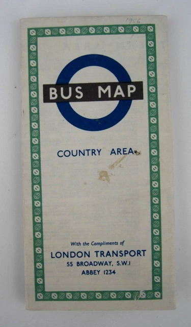 ORIGINAL VINTAGE LONDON Transport Bus Map Country Area 1956 £4.85 ...