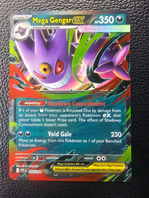 POKEMON TCG MEGA Gengar ex Double Rare Phantasmal Flames 056/094 NM £3. ...