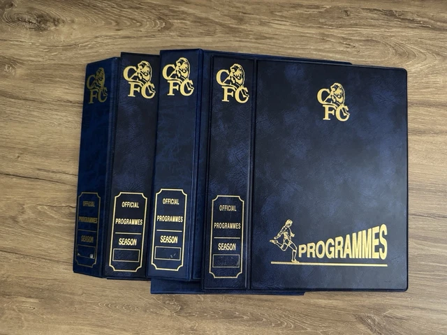 CHELSEA FC OFFICIAL programme binders. 4 binders to store football ...