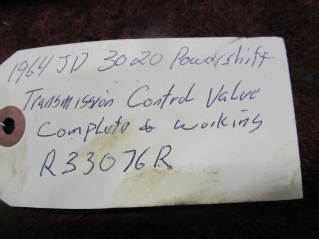1964 JOHN DEERE 3020 Powershift Transmission Control Valve R33076 ...