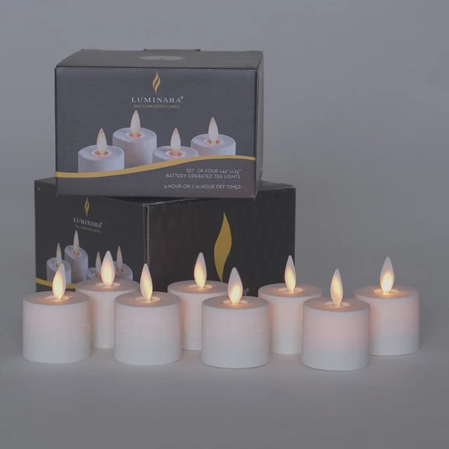 LUMINARA FLAMELESS FLICKERING LED Tea Lights Candles Flameless Votive ...