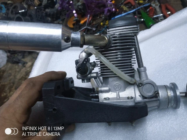 OS FOUR STROKE FS-91S II Nitro Glow Engine RC Airplane Motor w/ Muffler ...