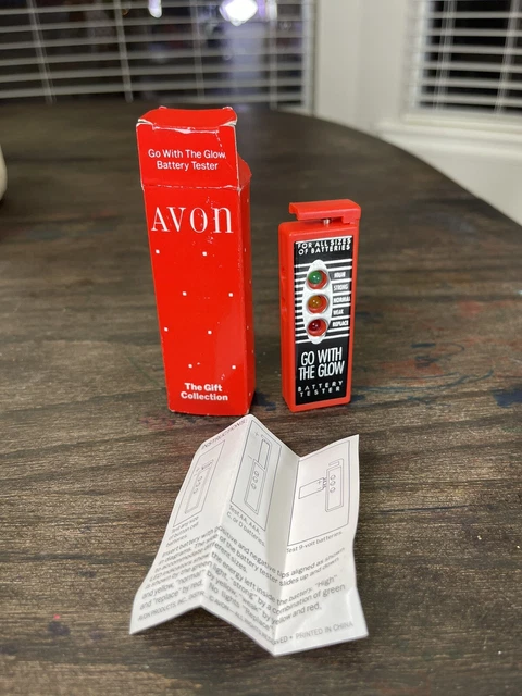 AVON “GO WITH the Glow” Battery Tester ‘80s Button Cells, 9V, AAA-D ...