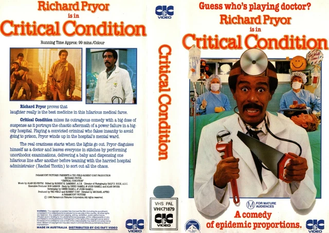 CRITICAL CONDITION - R. Pryor - VHS - PAL - USED - Cleaned - Original ...