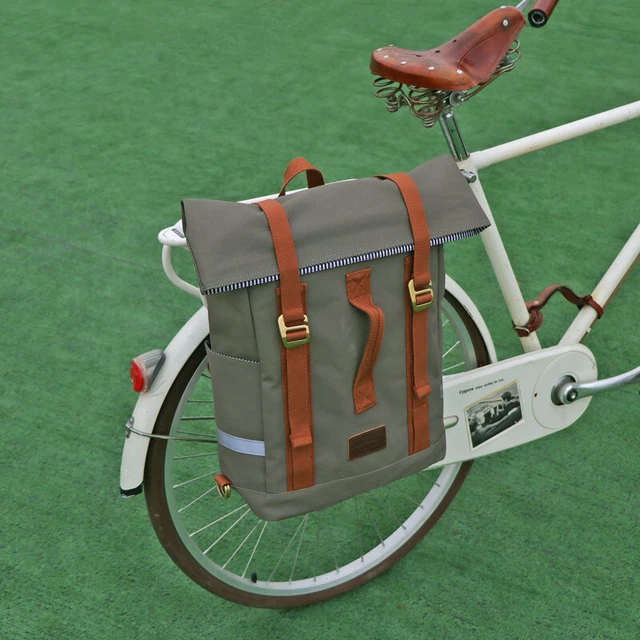 TOURBON WATERPROOF CANVAS Bike Laptop Rear Rack Pannier Backpack ...