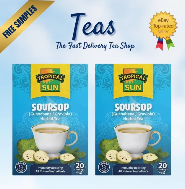 TROPICAL SUN SOURSOP Tea Bags x40 | Guanabana Graviola | UK Stock Fast ...