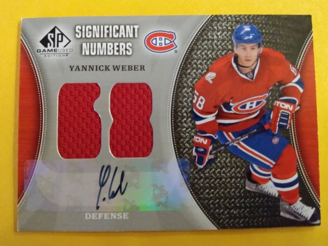 2009 SPGU YANNICK Weber #/68 Significant Numbers Auto & Dual Jersey $29.99 - PicClick CA