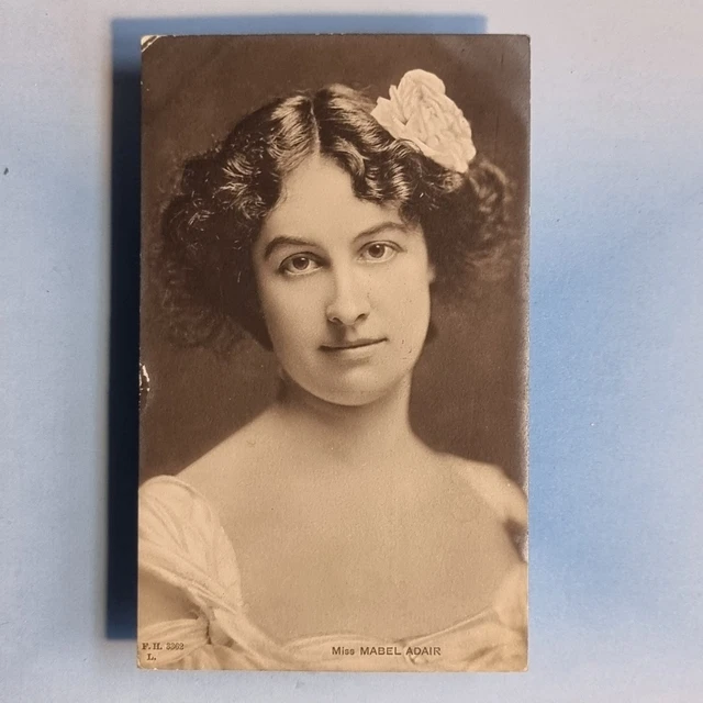 EDWARDIAN ACTRESS POSTCARD 1906 Real Photo Miss Mabel Adair Hair Fashion Pose £7.95 - PicClick UK