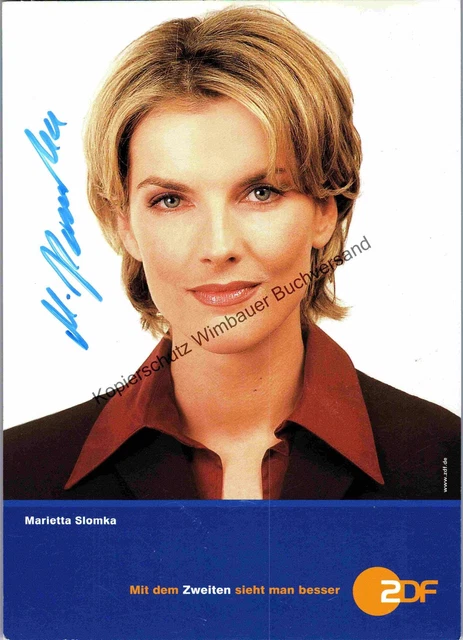 ORIGINAL AUTOGRAMM MARIETTA Slomka ZDF /// Autogramm Autograph signiert ...