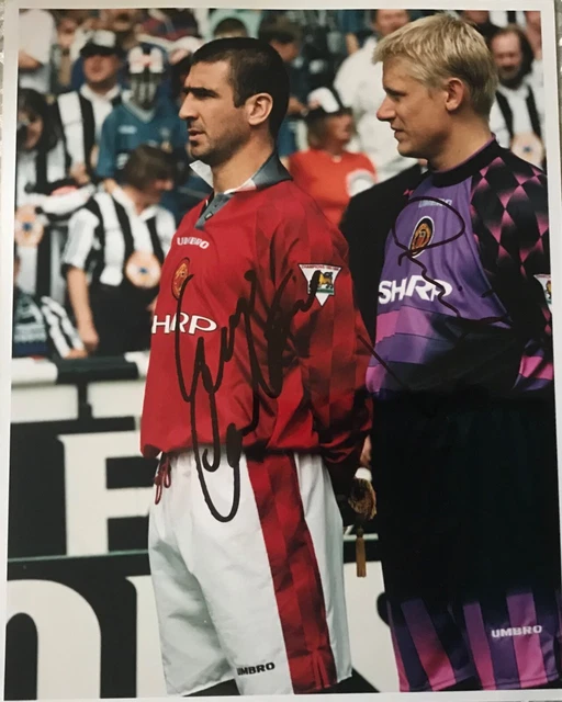 ERIC CANTONA & Peter Schmeichel signed Manchester United photo image B ...