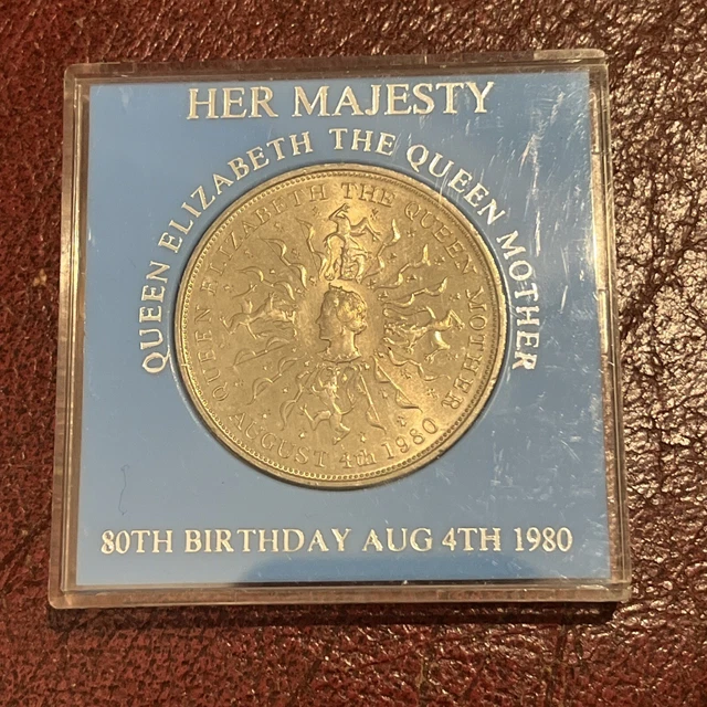 QUEEN ELIZABETH THE Queen Mother Crown 1980 Commemorative 80th Birthday ...