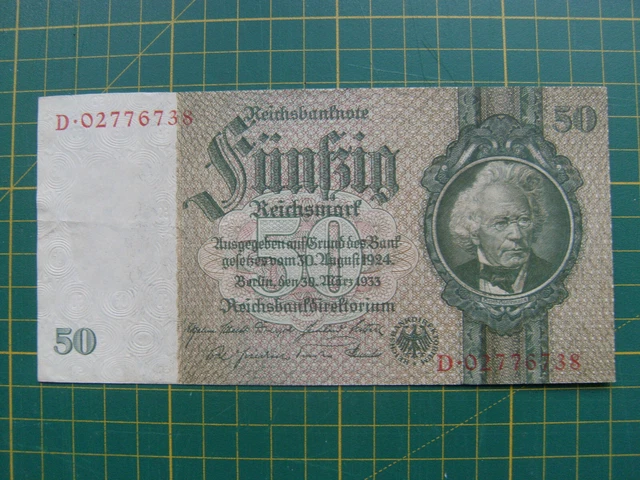 50 MARK DEUTSCHES Reich Reichsbanknote Banknote Geldschein 50 ...