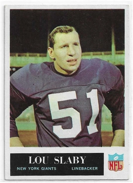 LOU SLABY 1965 Philadelphie Football Card #121 New York Giants EX+ EUR ...
