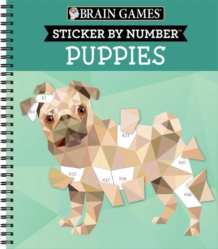 BRAIN GAMES - Sticker by Number: Puppies (Encuadernación de anillas ...