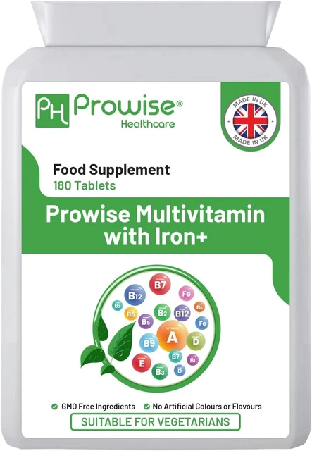 MULTIVITAMIN WITH IRON 180 Tablets (6 Months Dose) | Immune Support ...