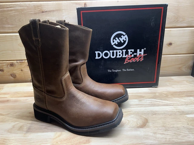 DOUBLE H BOOTS 11” Work Square Composite Leather Western Roper, Men 8D ...