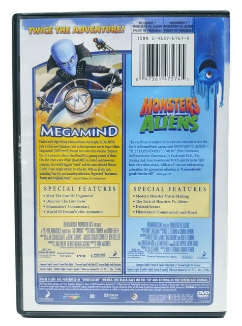 DREAMWORKS DOUBLE FEATURE Megamind / Monsters vs. Aliens (DVD) Used EUR ...