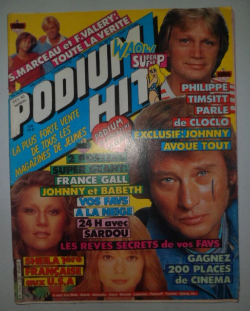 PODIUM HIT N° 120 Hallyday-Sheila-Cloclo-France Gall-Sophie Marceau EUR ...