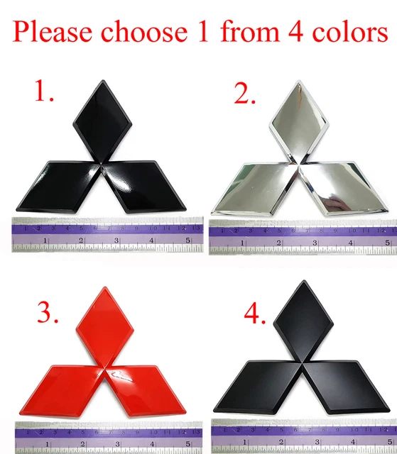 CHROME BLACK RED Grill Logo Emblem Badge Fit Mitsubishi L200 Triton ...