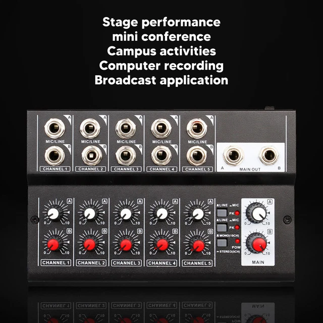 10 CHANNEL DIGITAL Mixer Compact Studio Mixer For Home Recording UK REL ...