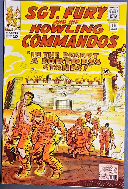 * (NM 9.0) Sgt. Fury and his HOWLING COMMANDOS #16 Stan Lee JACK KIRBY ...