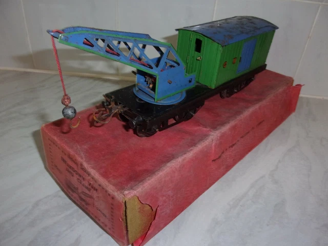 VINTAGE HORNBY O Gauge Bogie Breakdown Van/ Crane 'Great Western' Boxed ...